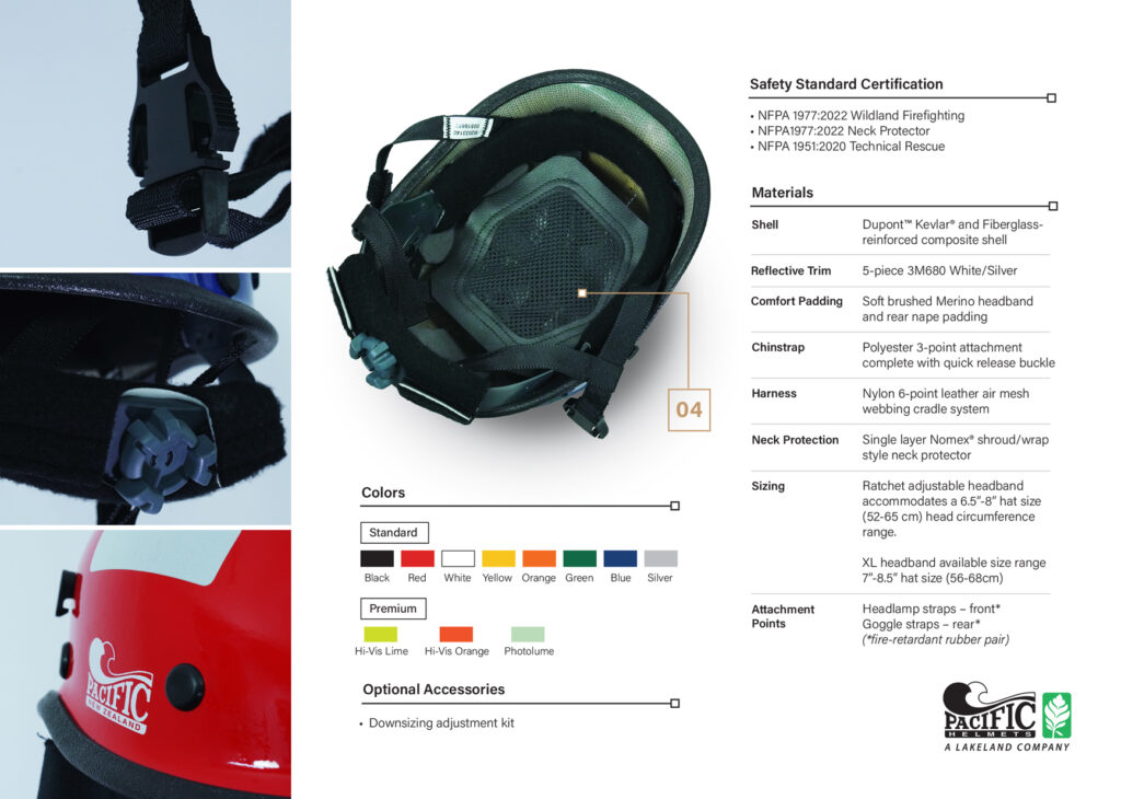 Dual Certified Wildland Fire / Technical Rescue Helmet - Pacific R5SL-D ...